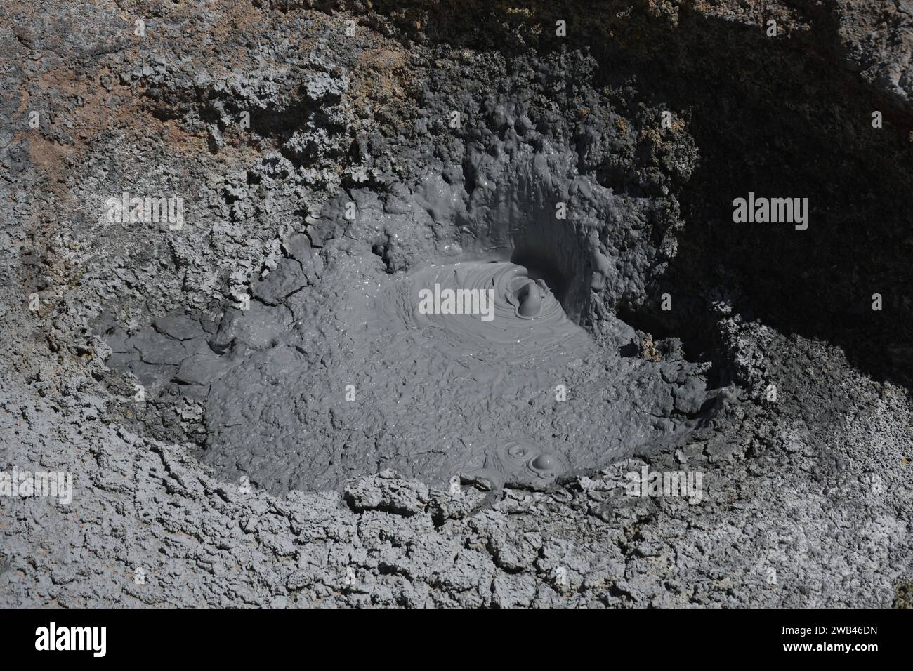 Erupting and splashing hot springs and mud pools, Sol de Mañana,Bolivia ...