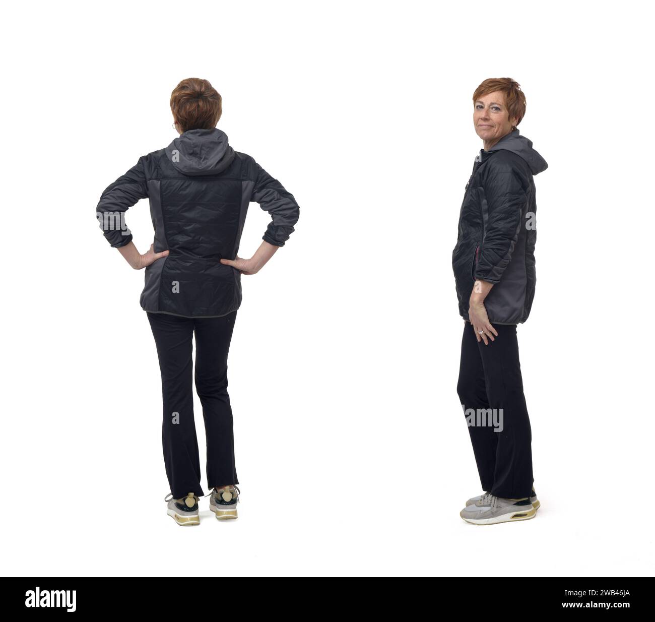 Back view female in winter Cut Out Stock Images & Pictures - Alamy