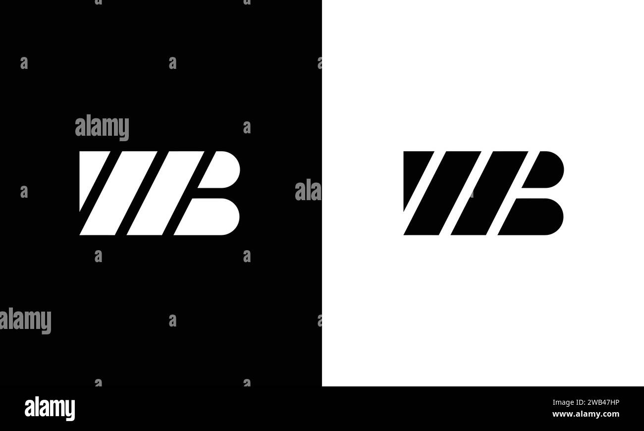 Initial Monogram Letter W B Logo Design Vector Template. WB Letter Logo ...