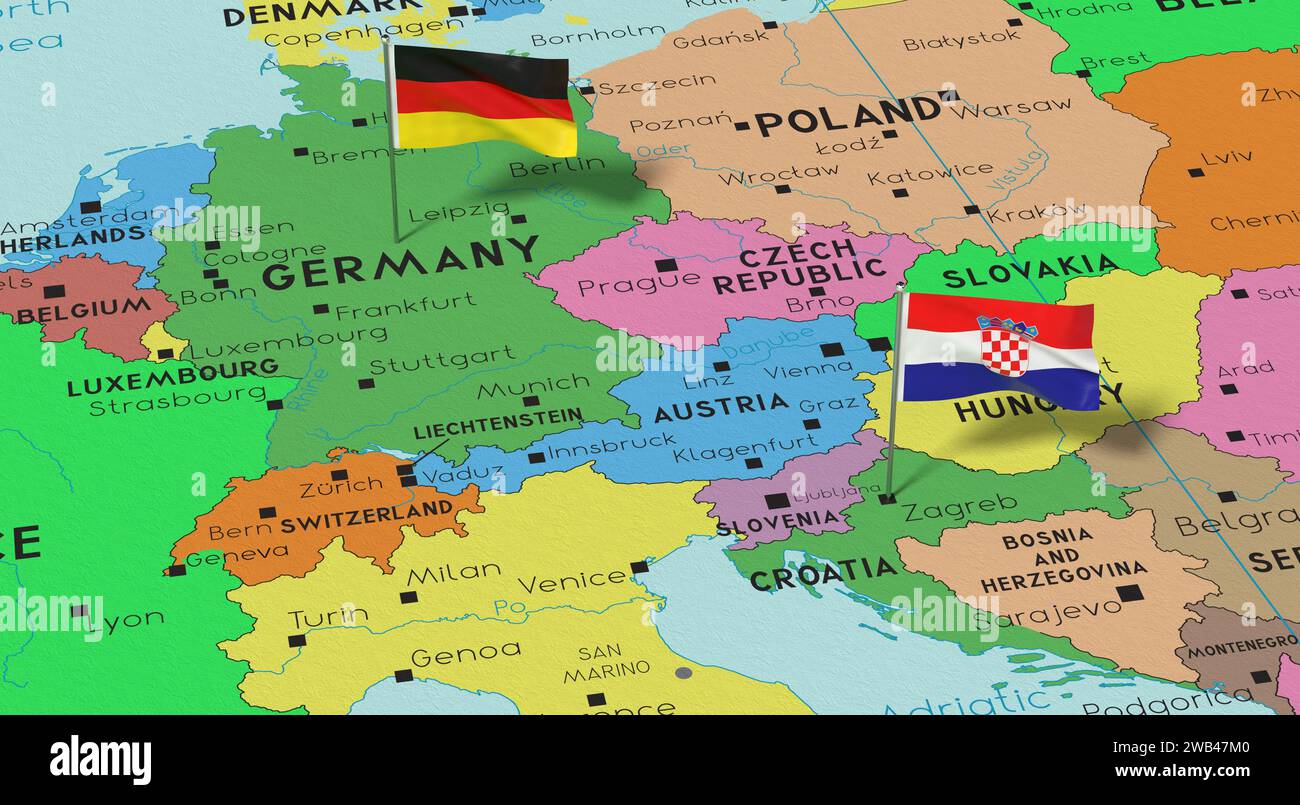 Germany croatia two flags hi-res stock photography and images - Alamy