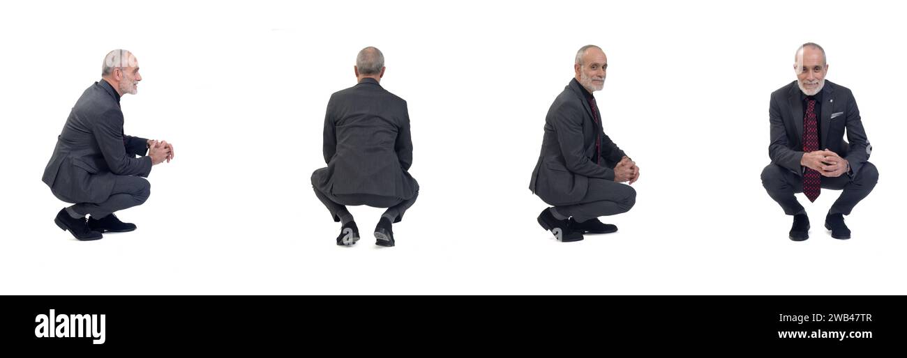 Man squatting rear view hi-res stock photography and images - Alamy