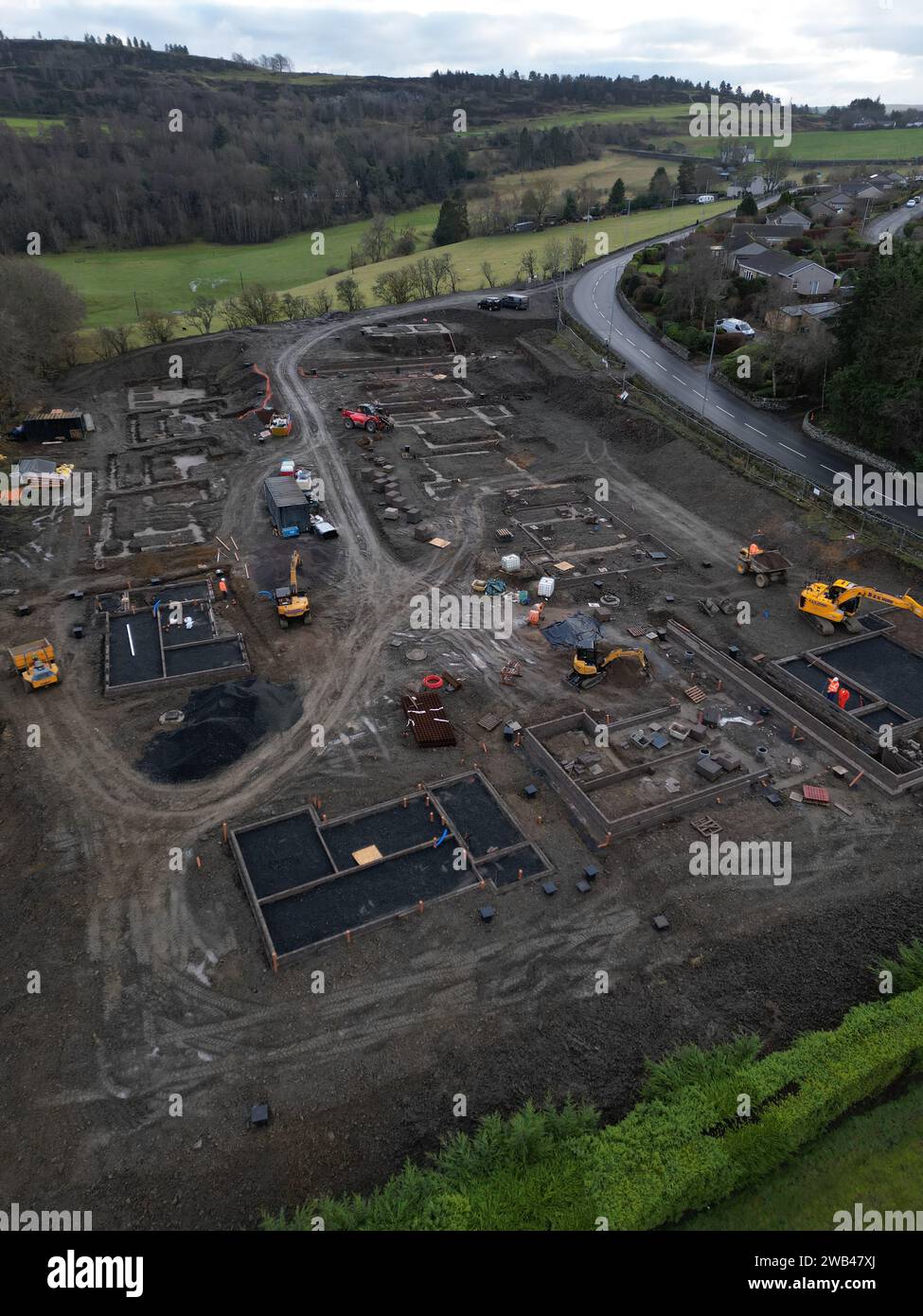 Selkirk, UK. 08th Jan, 2024. Selkirk, UK, Housing Construction in ...