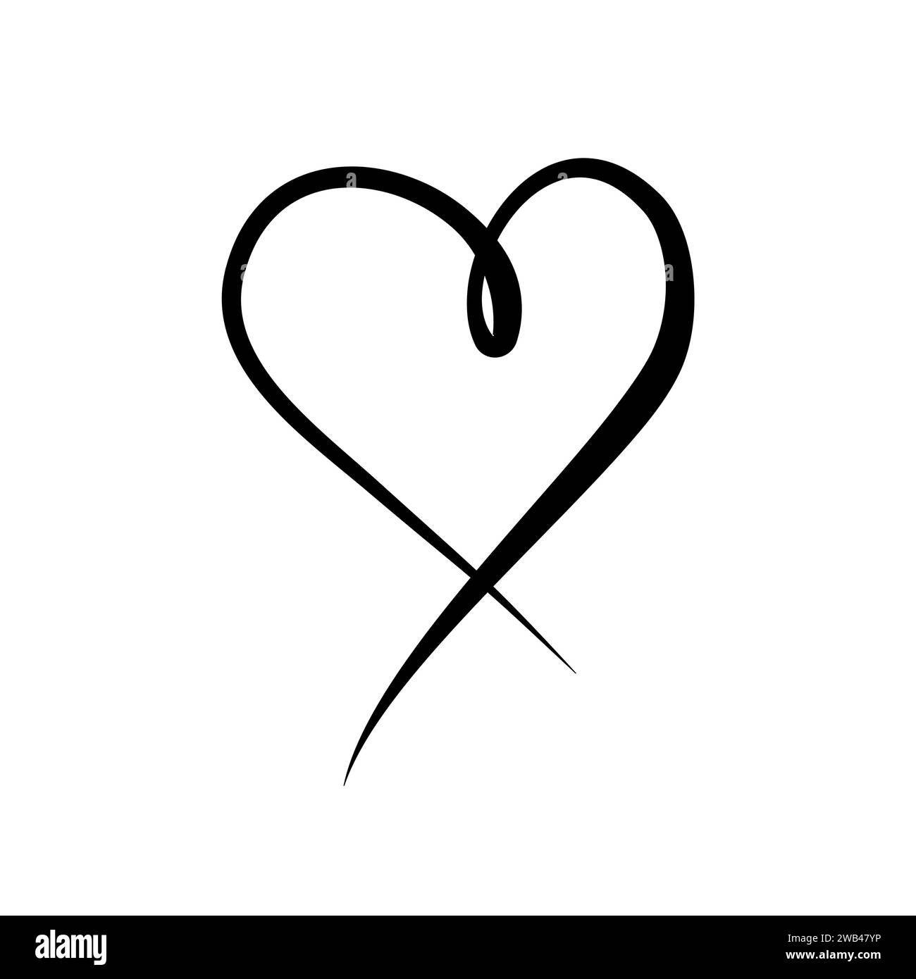 Abstract doodle heart thin Black and White Stock Photos & Images - Alamy