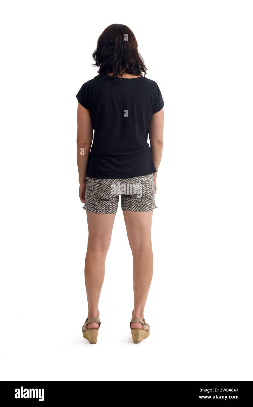 Woman shorts rear view Cut Out Stock Images & Pictures - Alamy