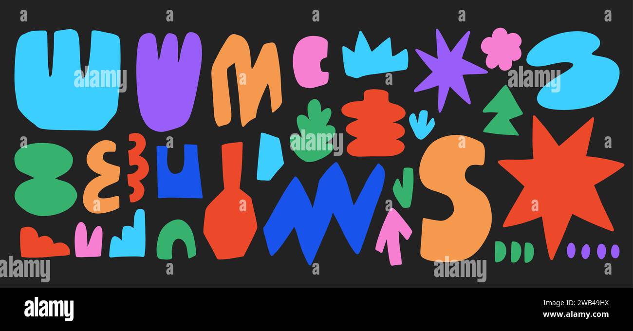 Cut out abstract organic shapes. Collage forms set Stock Vector Image ...
