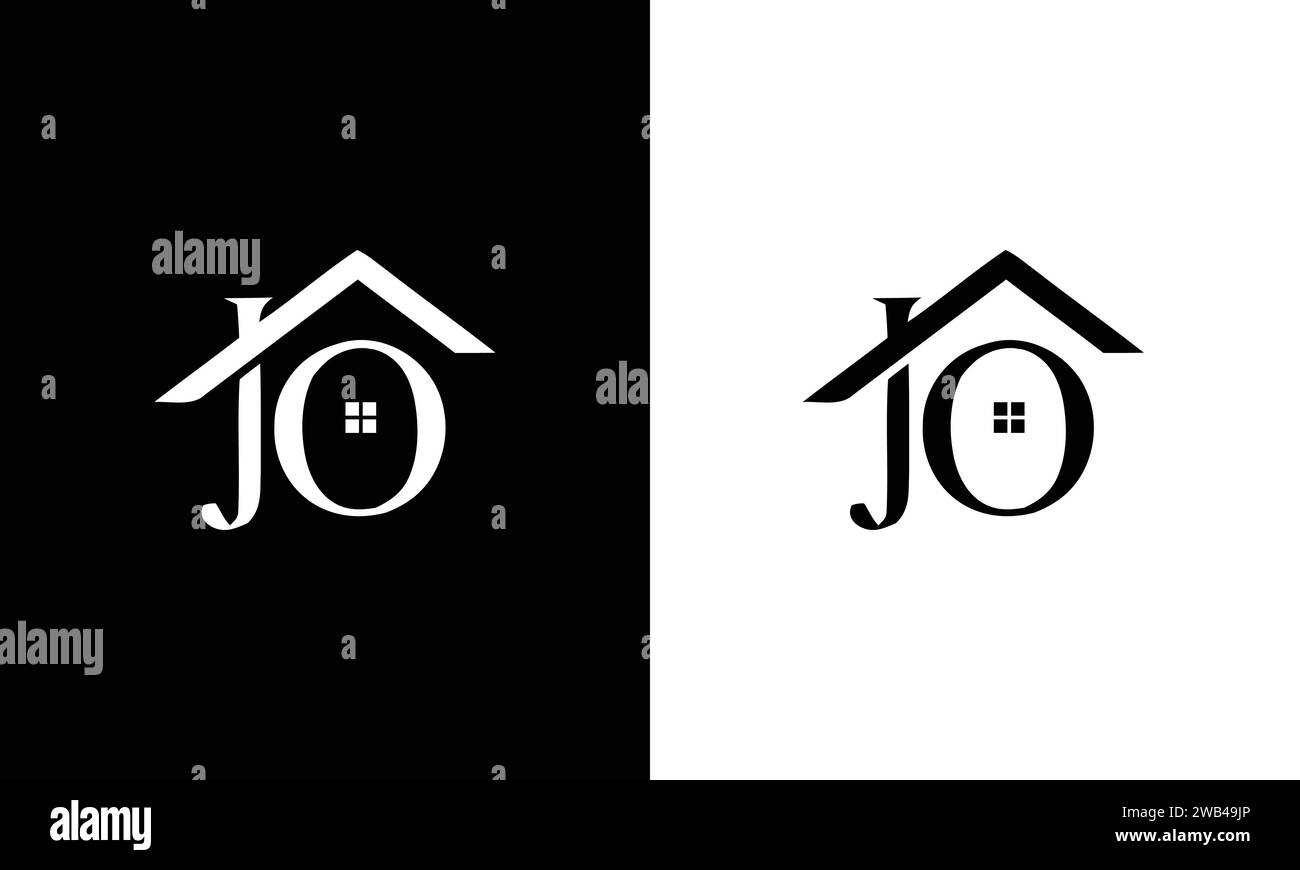 Initial JO logo with abstract house icon design, simple and elegant ...