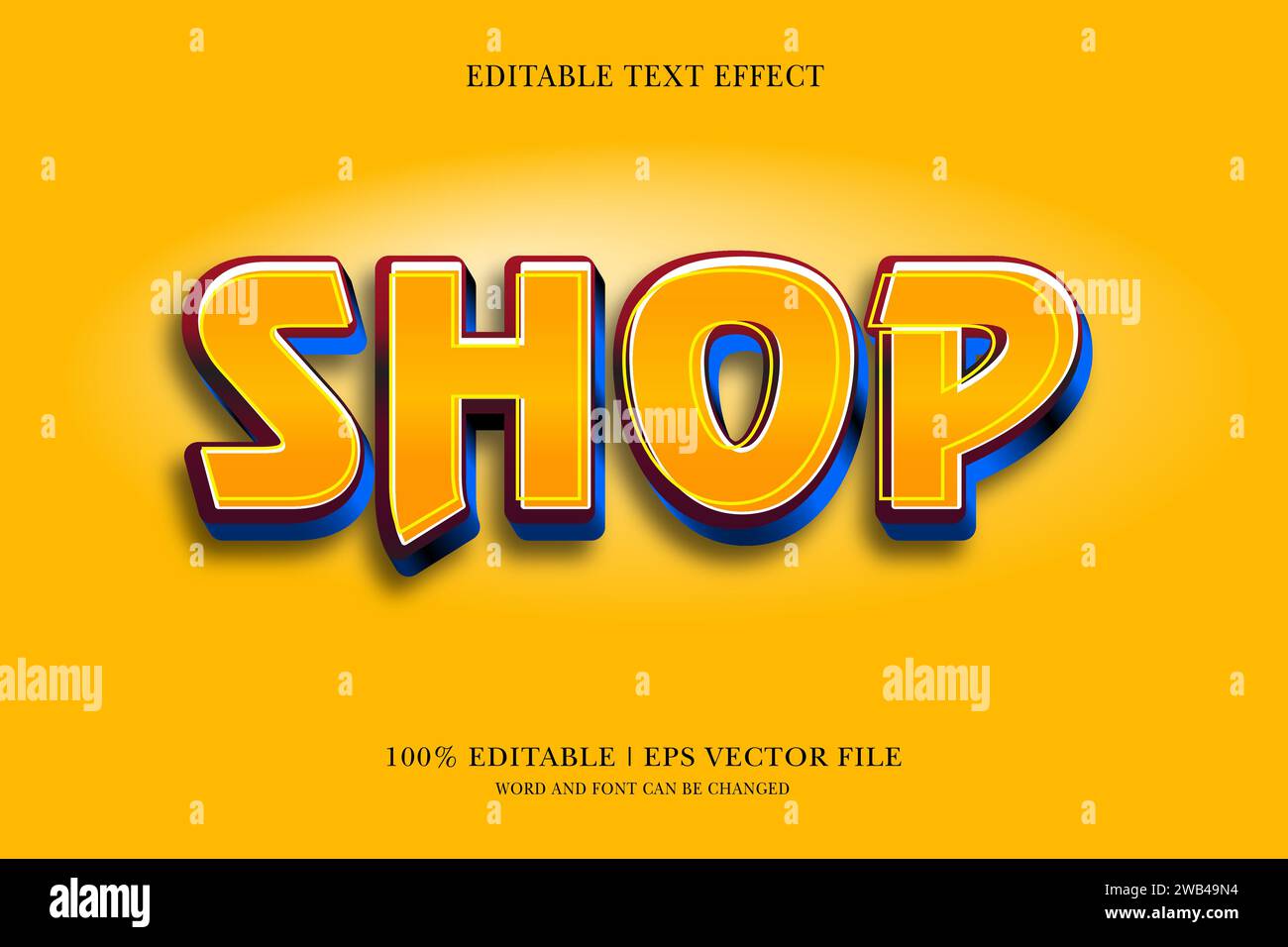 Shop Editable text Effect with 3d vector design Stock Vector Image ...