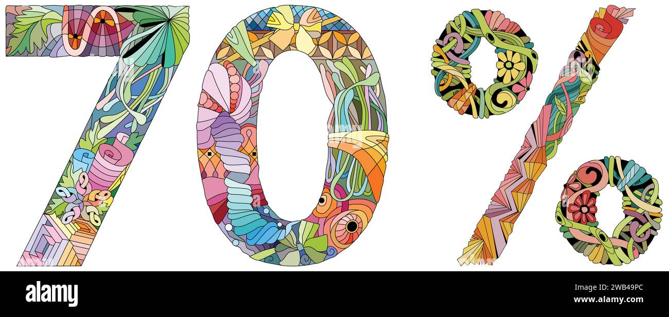 Hand-painted art design. Hand drawn illustration seventy percent for t ...