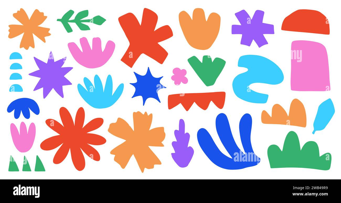 Cut out abstract organic shapes. Floral forms set Stock Vector Image ...