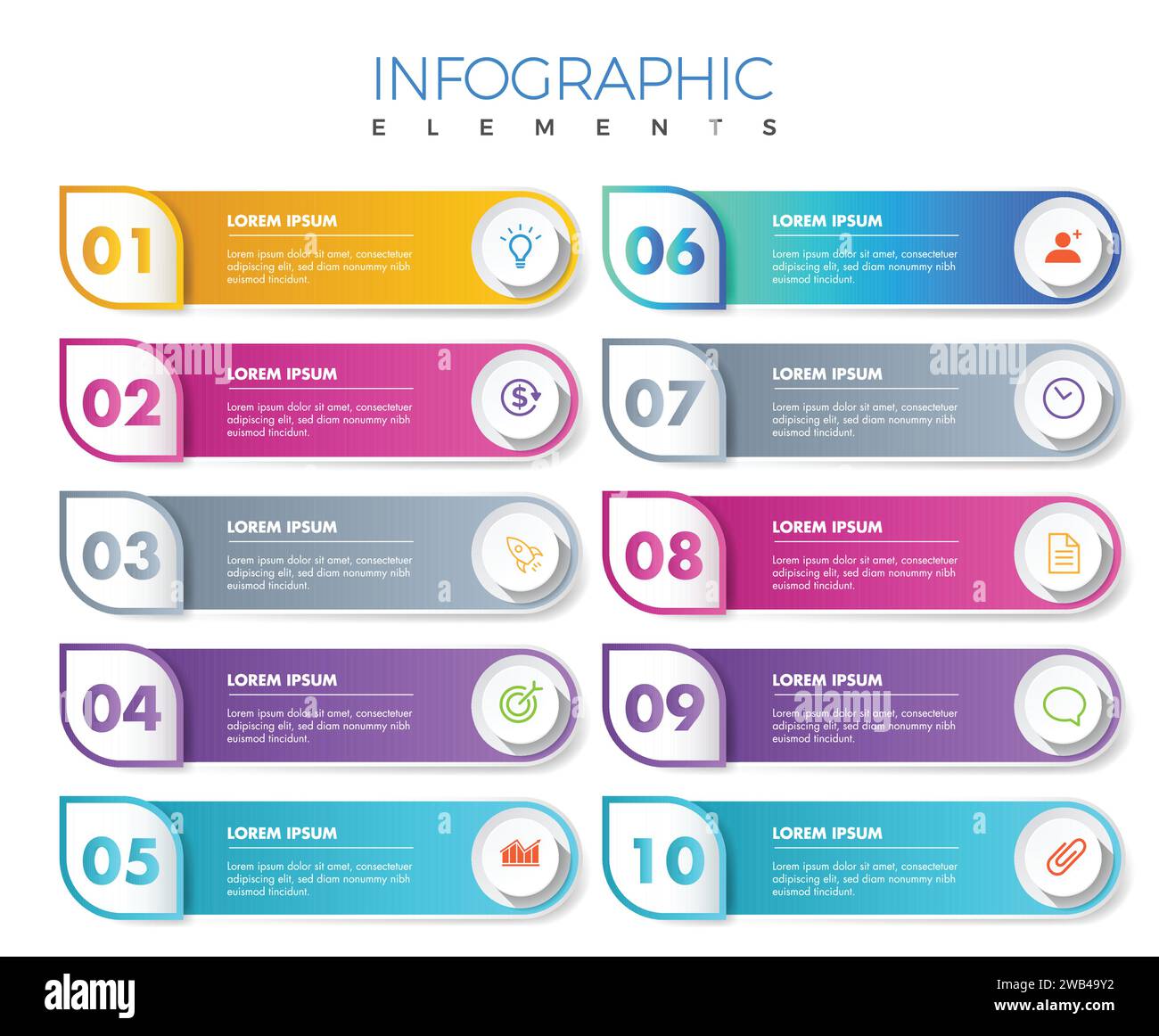 1 to 10 elements infographic Stock Vector Image & Art - Alamy