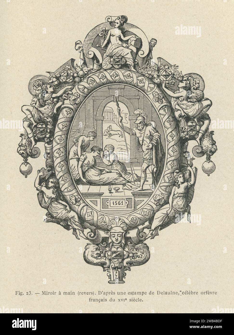 Back of a hand mirror. The design is based on a print by the 16th ...