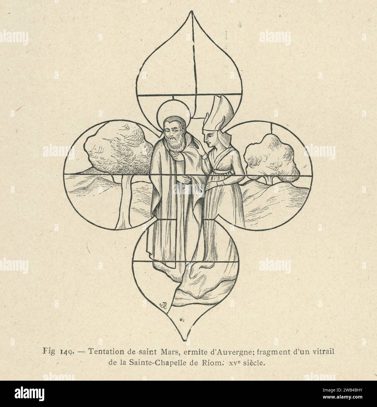 Fragment of a 15th century stained glass window from the Sainte ...
