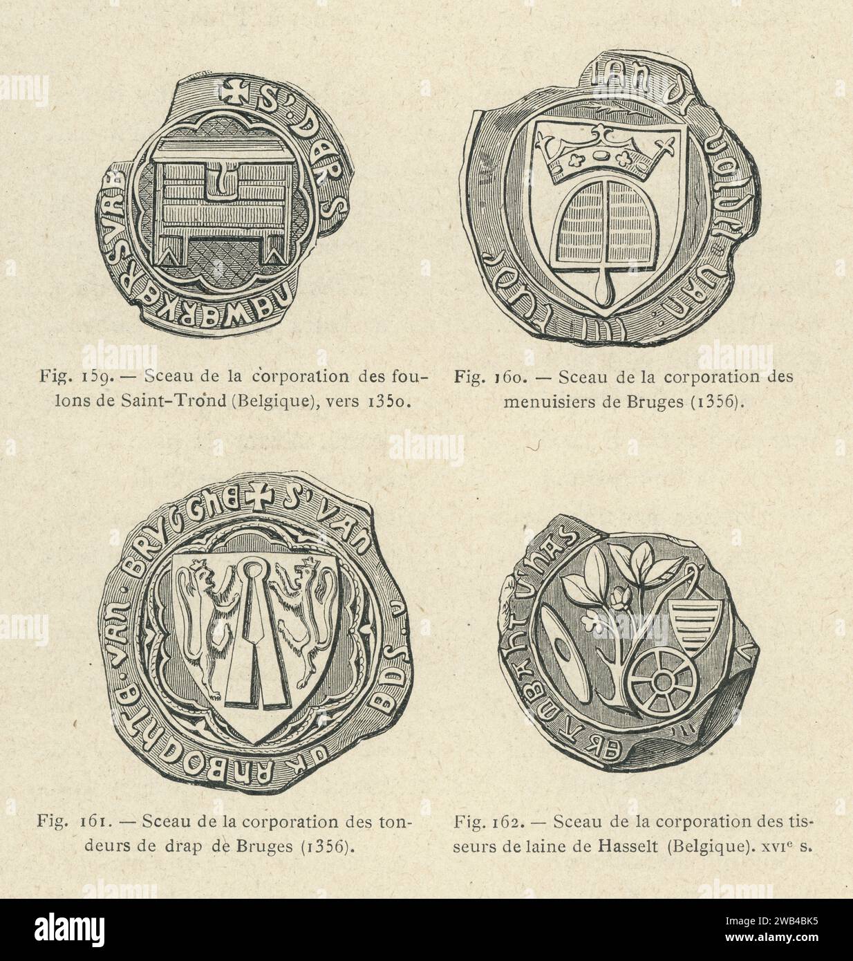 Belgian trades seals: from top to bottom and left to right: - Guild of ...