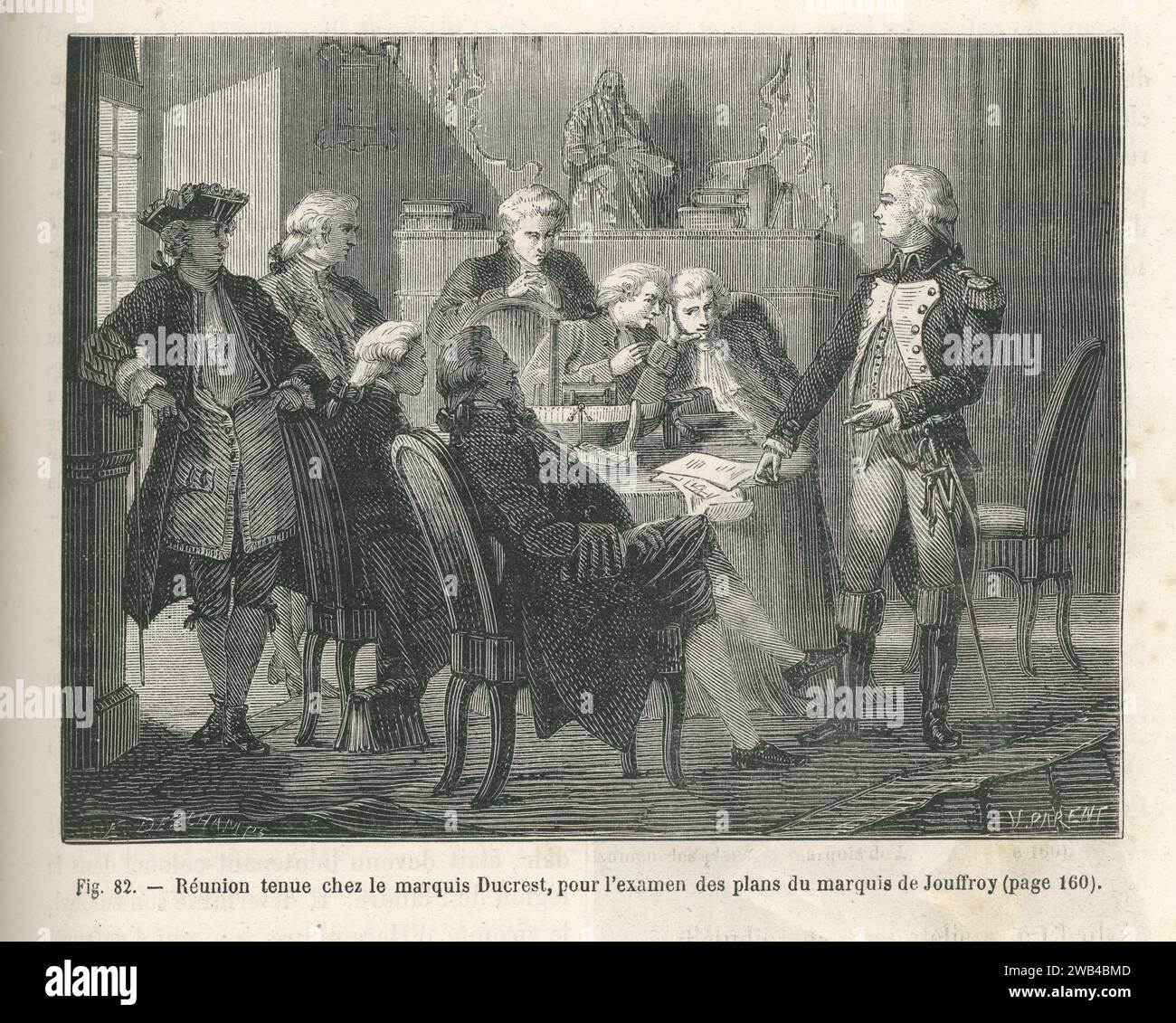 Meeting at the home of the Marquis Charles-Louis Ducrest to examine the ...