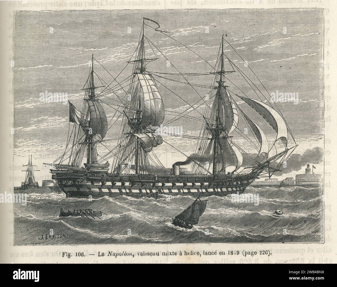 The "Napoléon", a French Navy ship of the line built in 1848 and ...