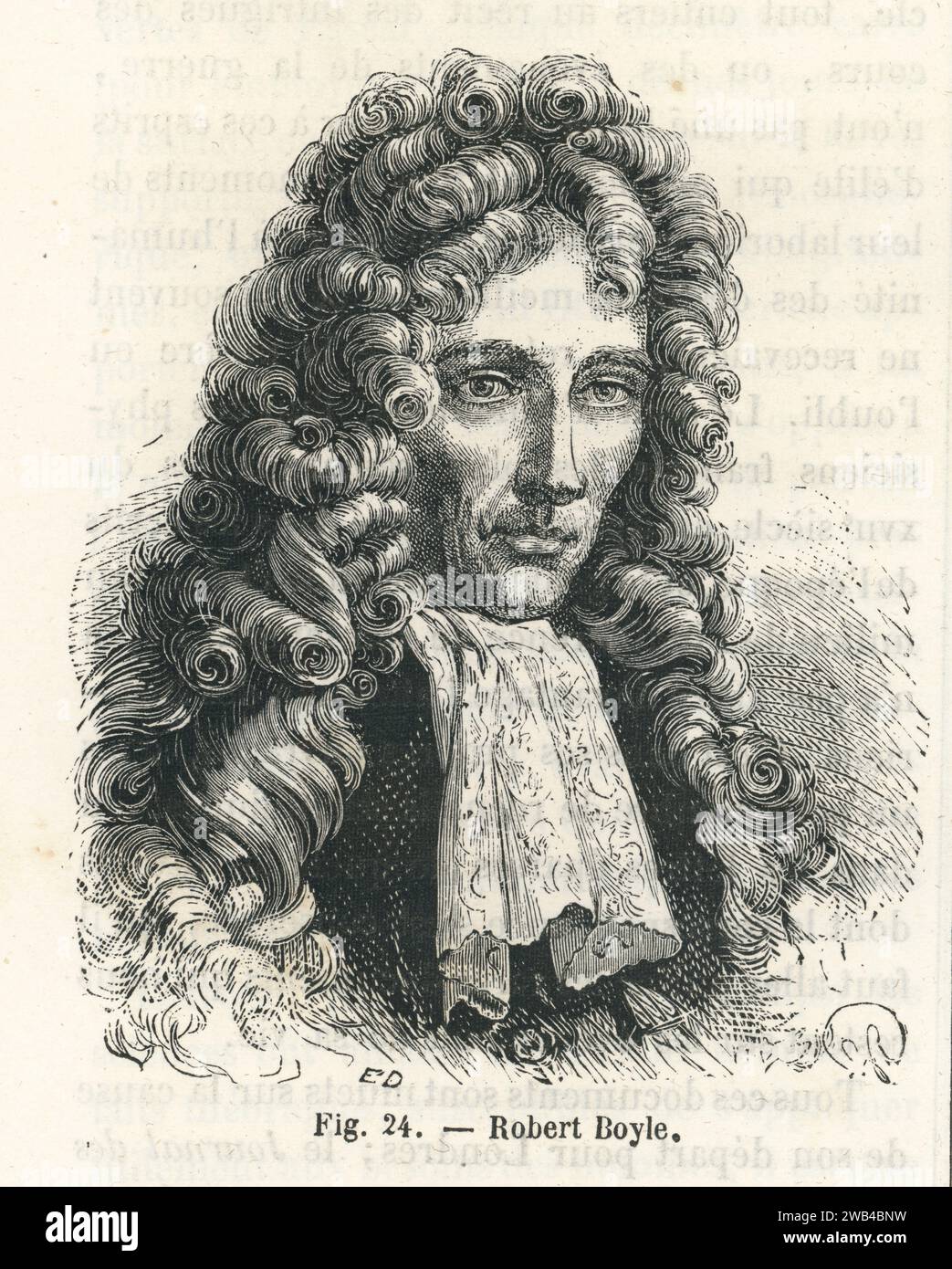 Portrait of Robert Boyle, 17th century Irish physicist and chemist. He ...