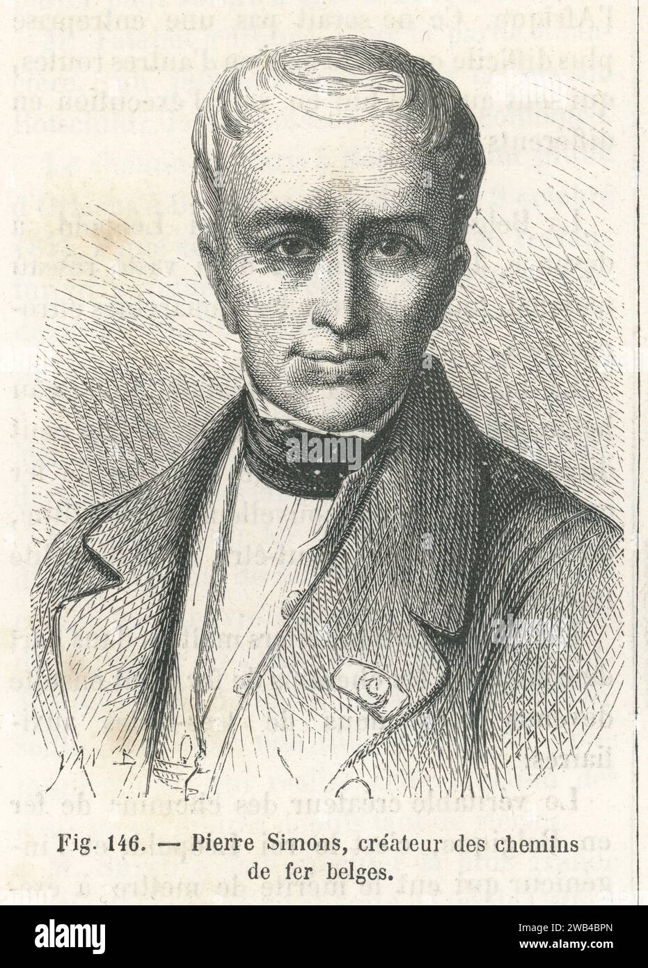 Portrait of Pierre Simons, Belgian engineer and railway pioneer ...