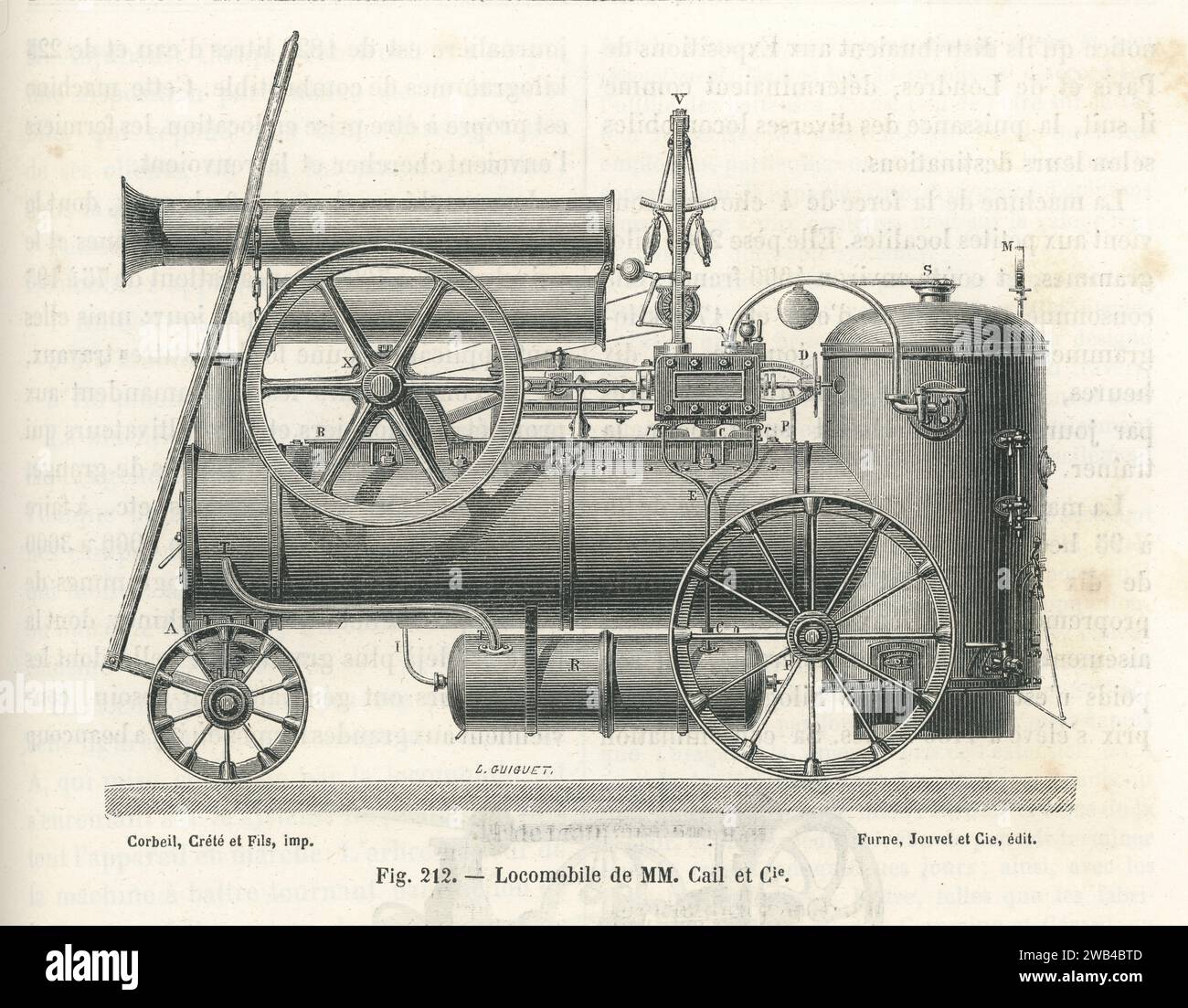 Steam portable engine developed by French engineer Jean-François Cail ...