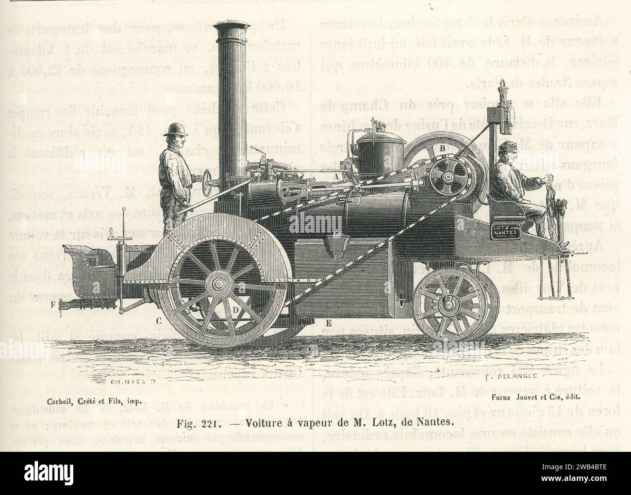Steam car developed by French engineer Etienne Lotz in 1864 ...