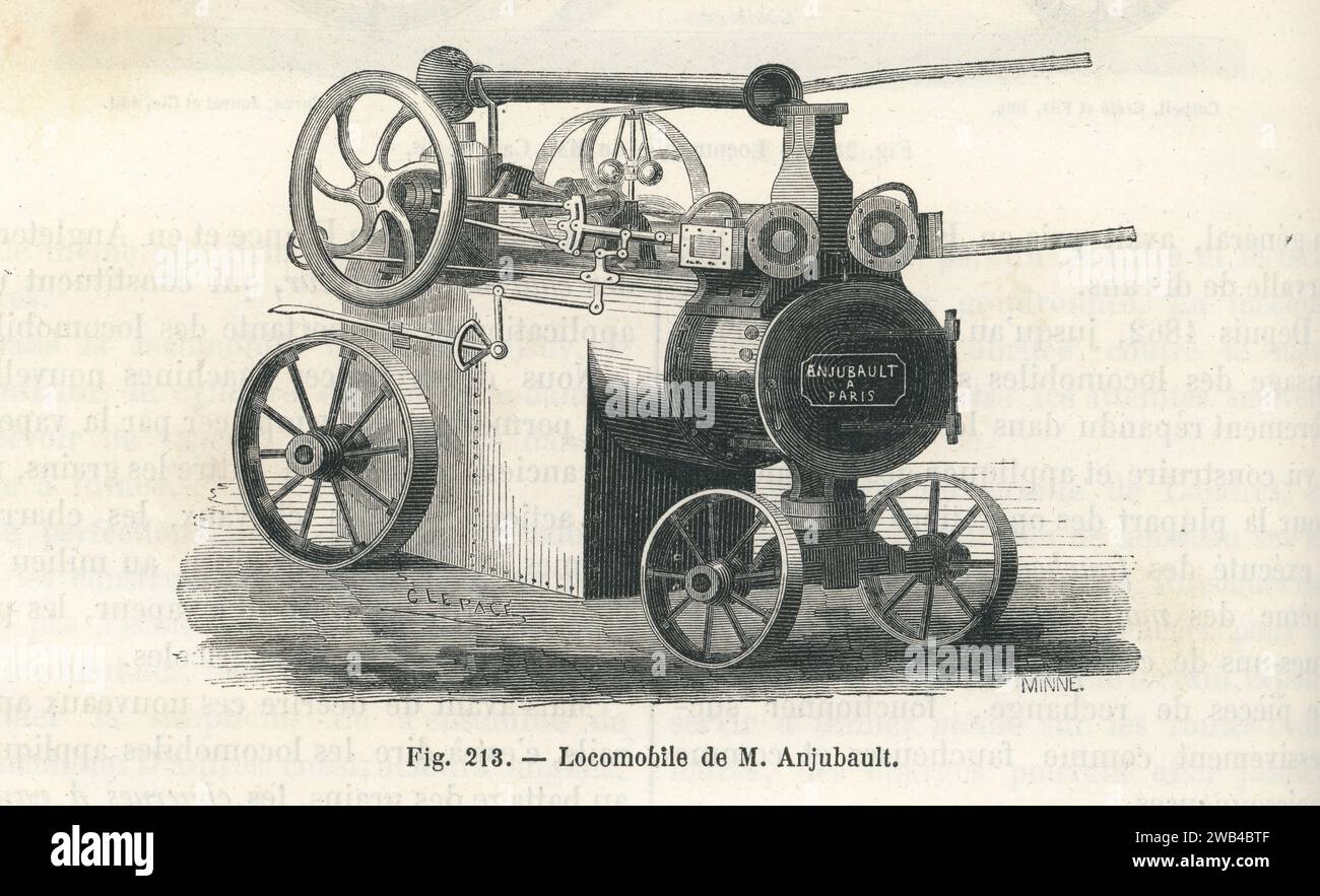 Steam portable engine developed by French engineer Auguste Anjubault in ...