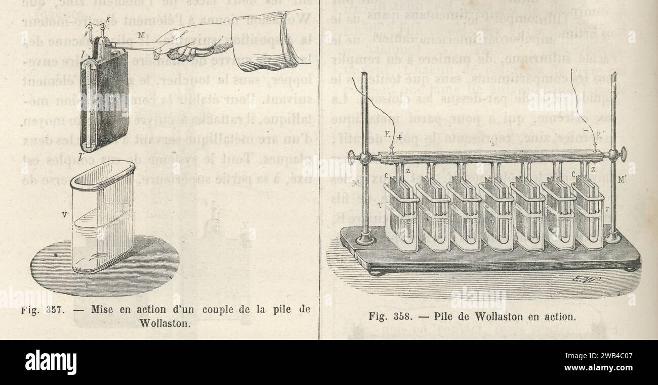On left, pair of the battery pile developed between 1813 and 1815 by ...