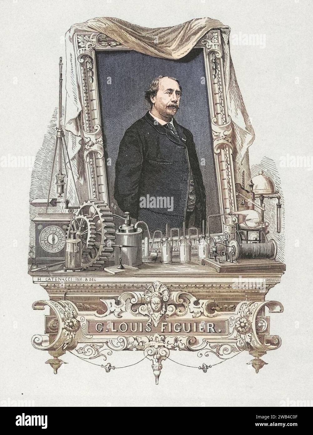 Frontispiece from "Les Merveilles de la science ou description ...