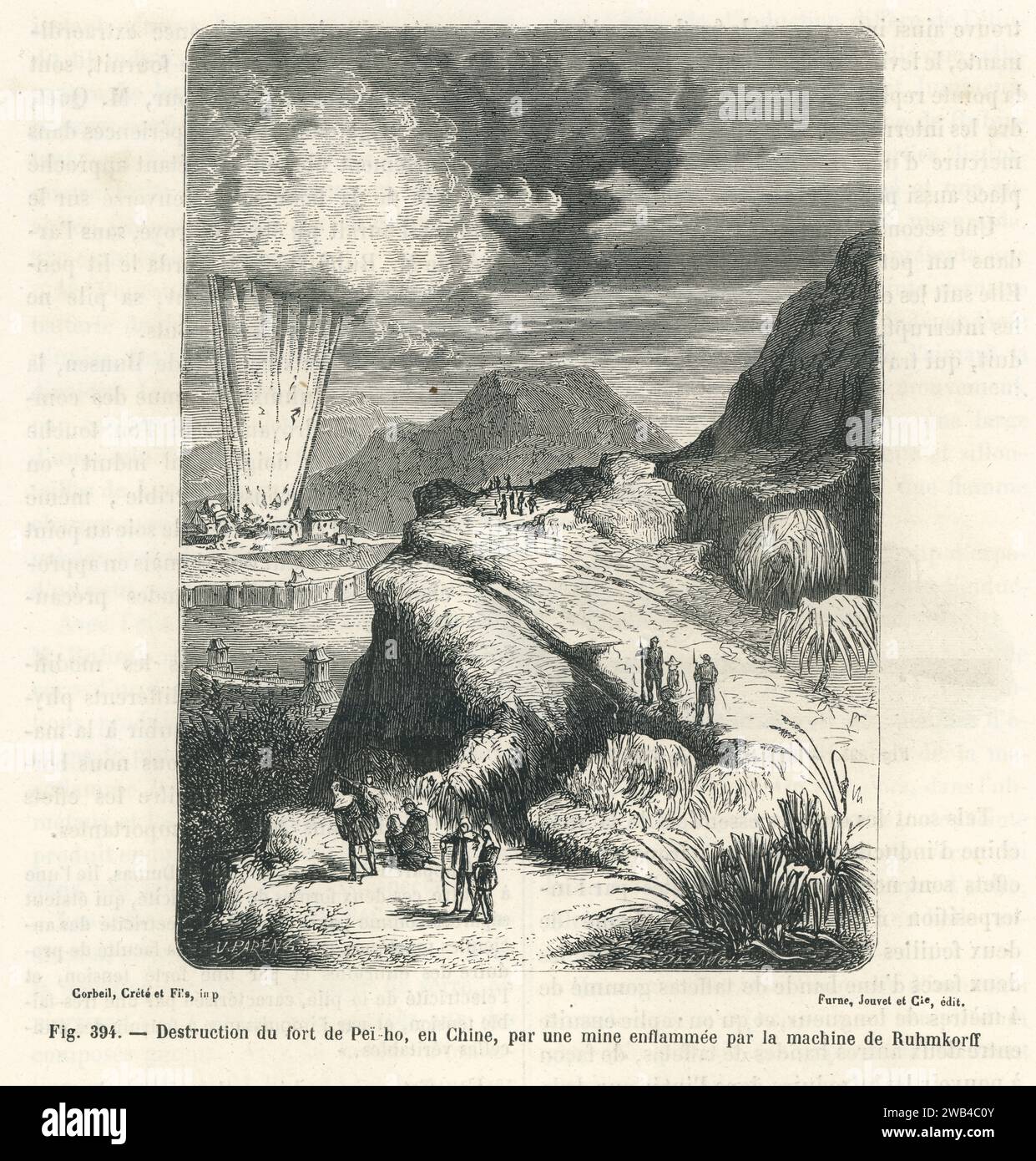 Destruction of the Pei-Ho Fort in China using the induction coil developed by the German ...