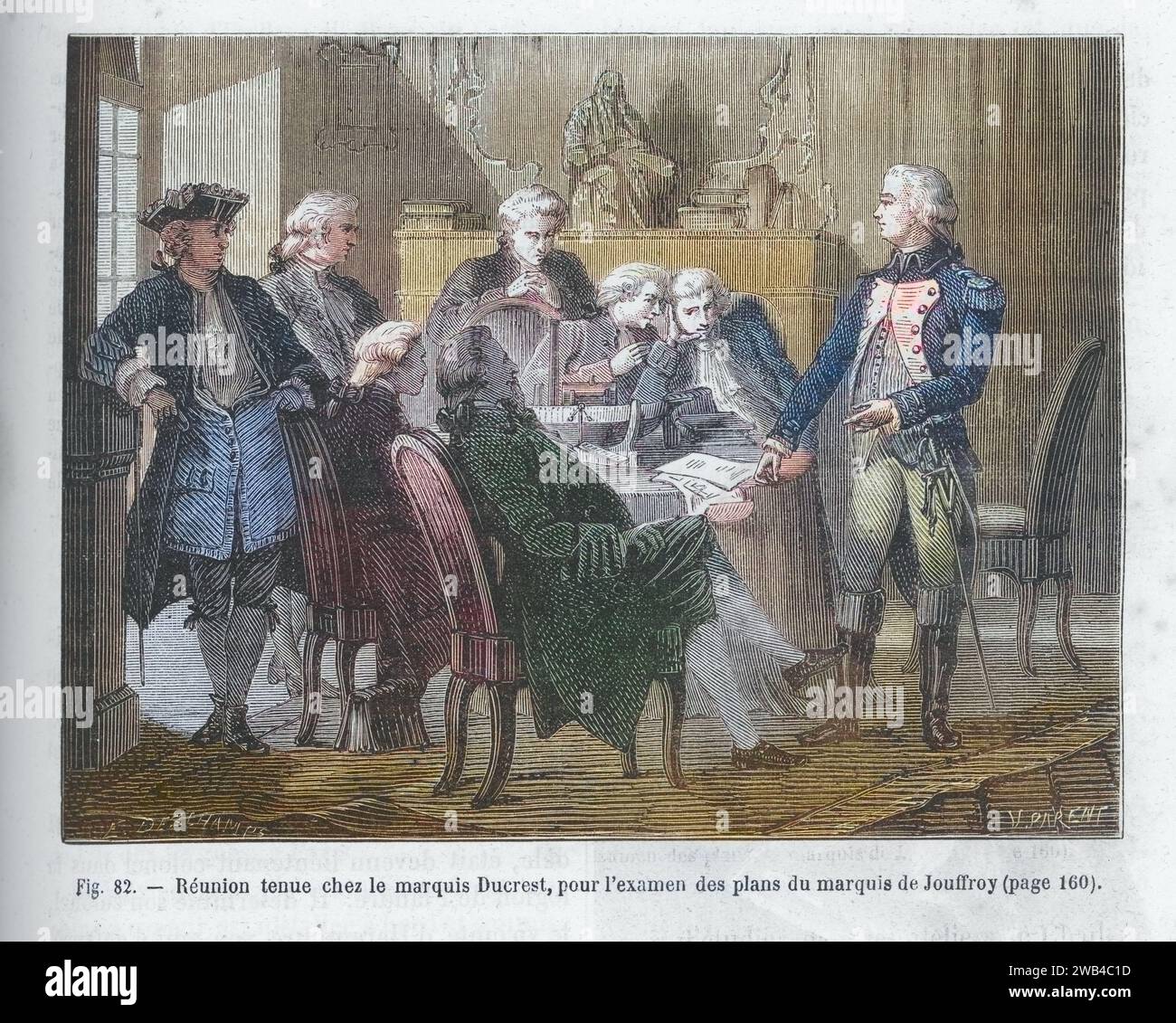 Meeting at the home of the Marquis Charles-Louis Ducrest to examine the ...