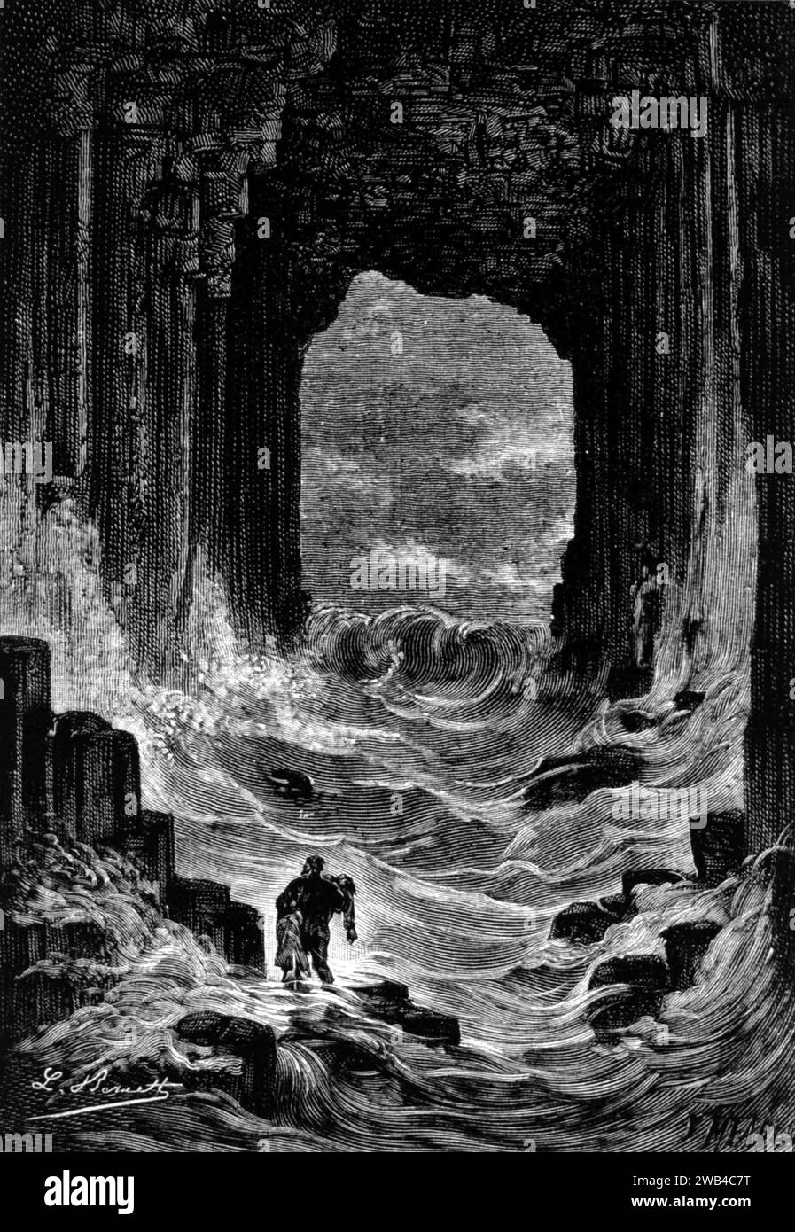 Illustration Jules Verne, 'The Green Ray' (French: Le Rayon vert) : 'He ...