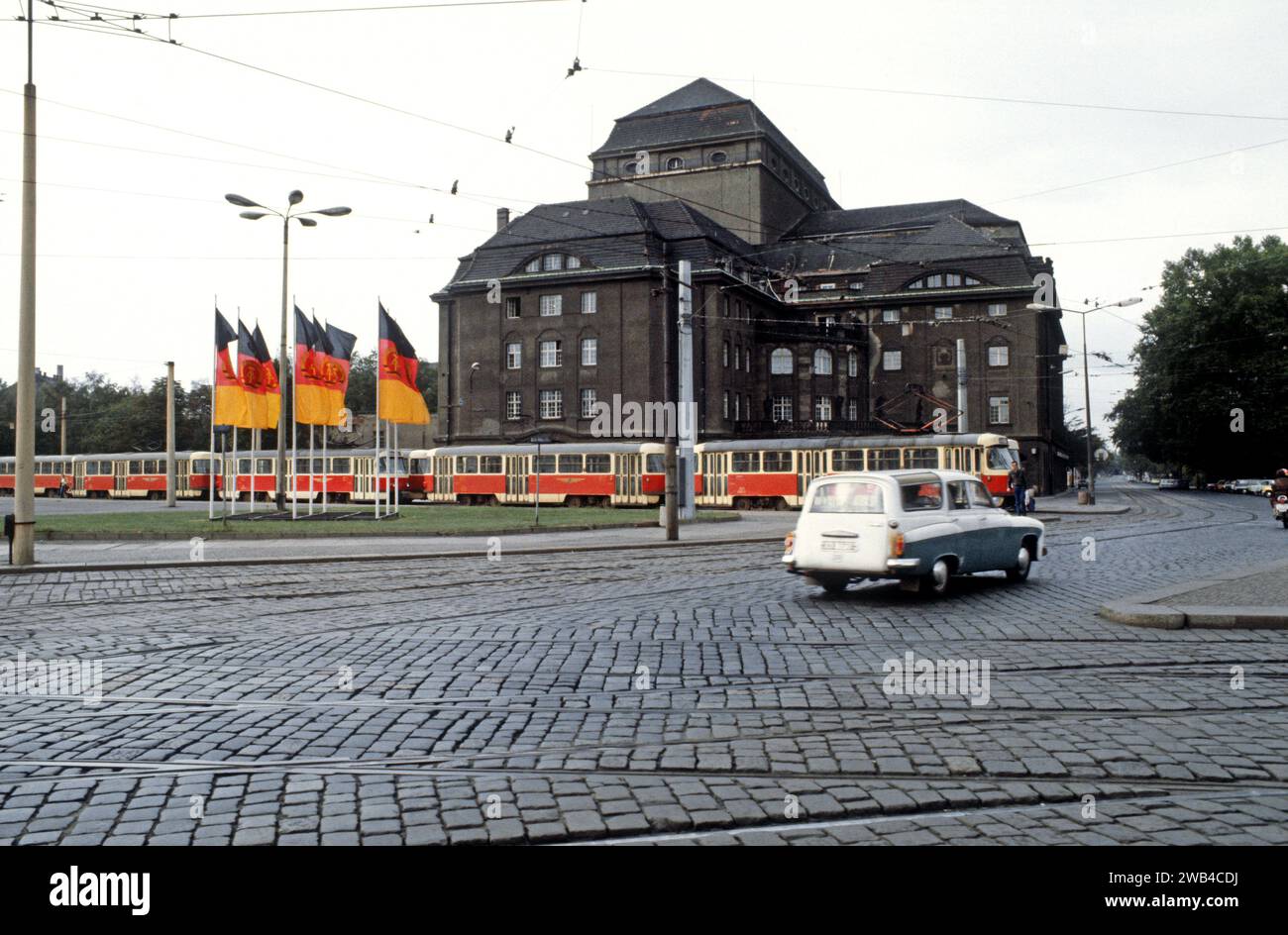 Tramway in Dresden, East Germany. 1982 Stock Photo - Alamy