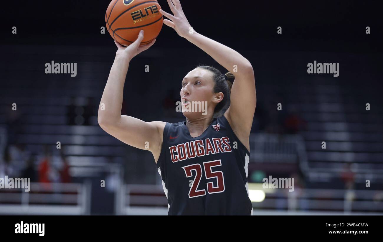 Washington State guard Beyonce Bea (25) shoots the ball against ...