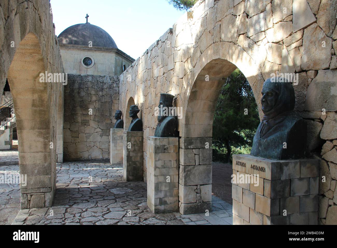 memorial in an orthodox monastery (arkadi) in crete in greece Stock ...