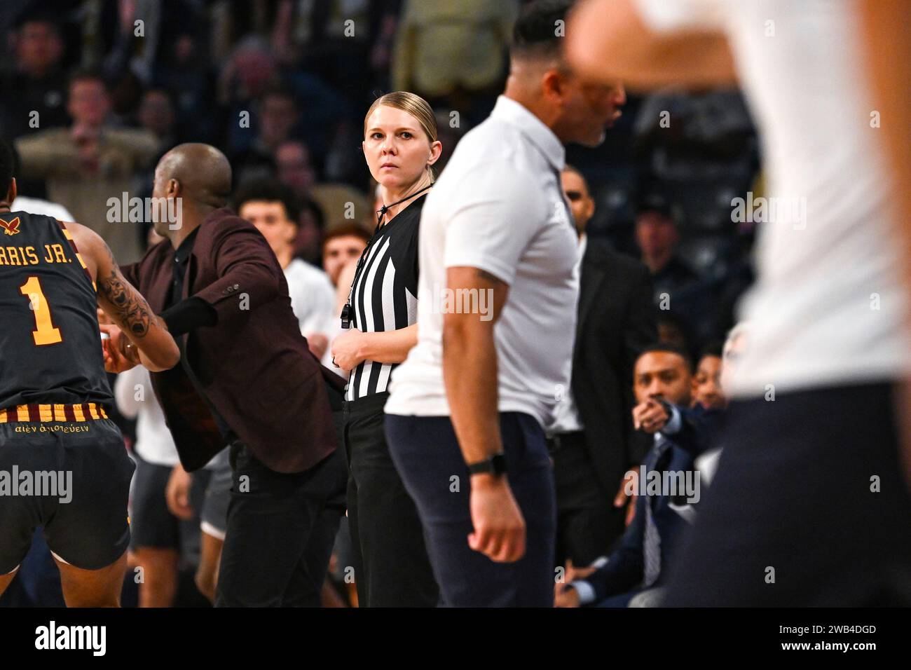 ATLANTA, GA – JANUARY 06: Referee Jenna Reneau reacts after Georgia ...