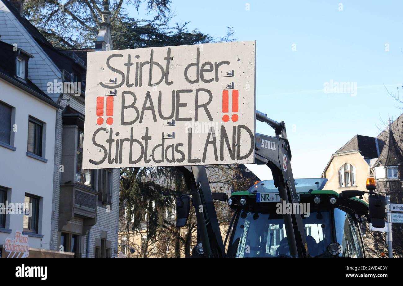 Neuwied Protesttag der Landwirte, Protesttag der Bauern, 8. Januar 2023 ...