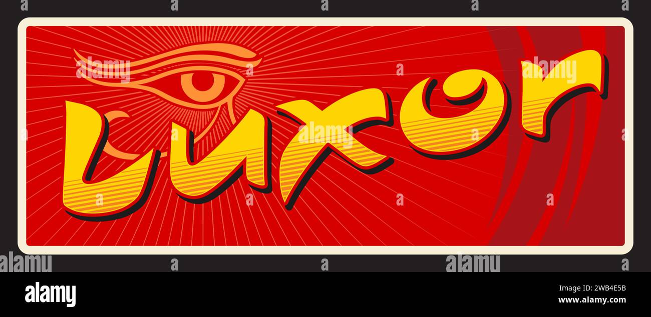 Luxor egyptian travel plate, retro tin sign, tourist destination ...