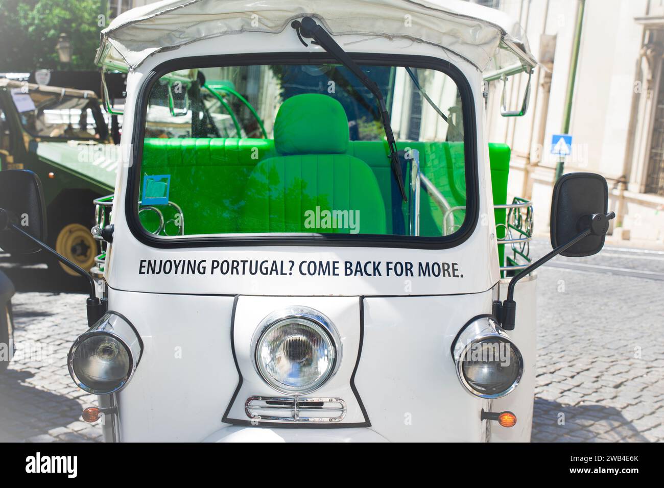 small passenger three wheel mini taxi Mini car in Lisbon,Portugal Stock ...