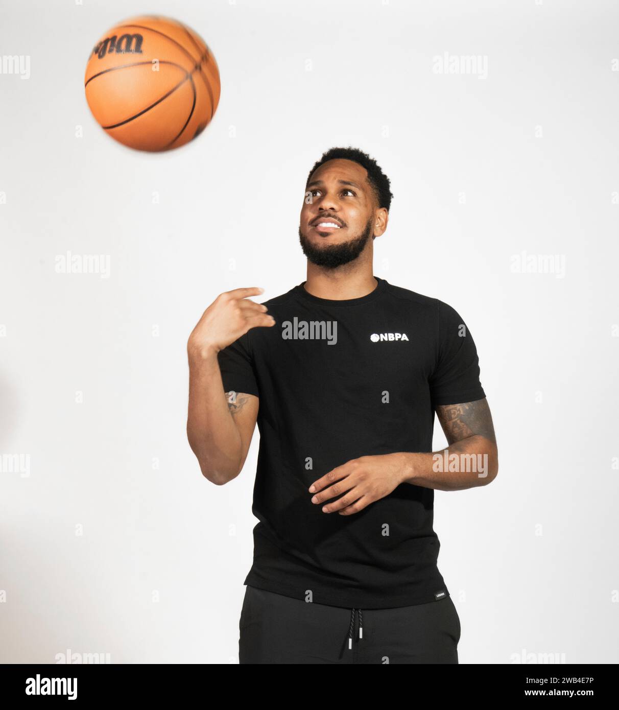 Monte Morris poses for a portrait on October 2, 2023 in Detroit ...