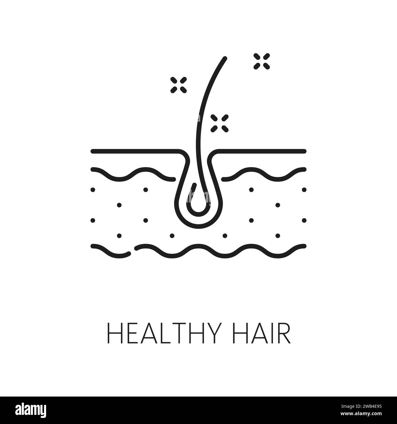 Healthy hair care and treatment thin line icon. Haircare cosmetology or ...