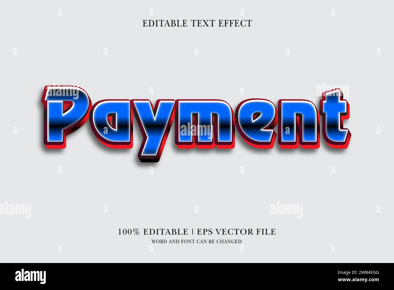 Payment Editable text Effect with 3d vector design Stock Vector Image ...