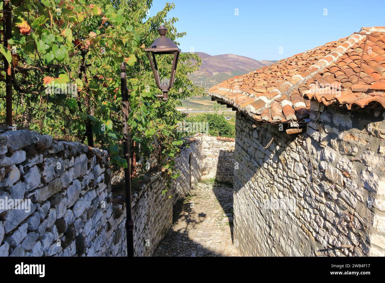Old narrow streets in Berat Berati in Albania Stock Photo - Alamy