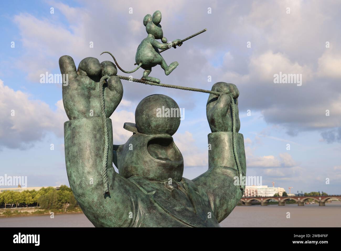 Exhibition on the quays of Bordeaux on the banks of the Garonne river ...