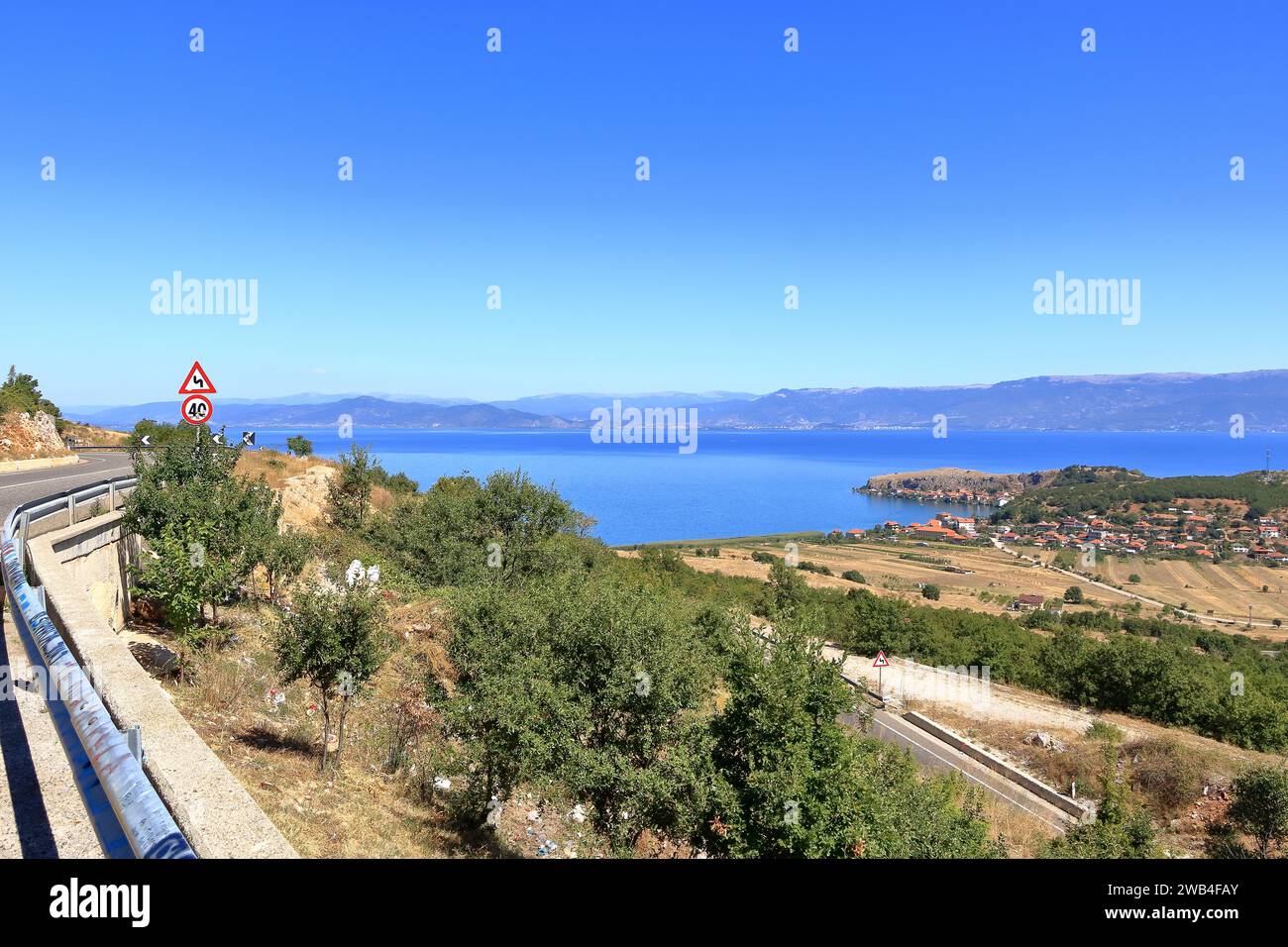 Beautiful lakeshore landscape at lake ohrid (near Lin village) in ...