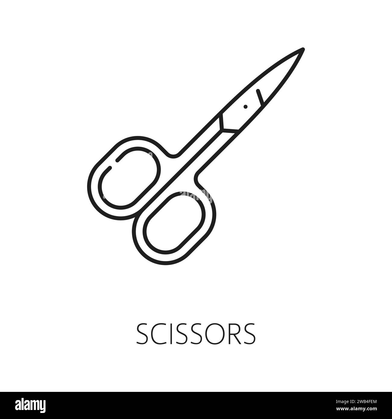 Nail manicure service icon with scissors. Cosmetology products ...