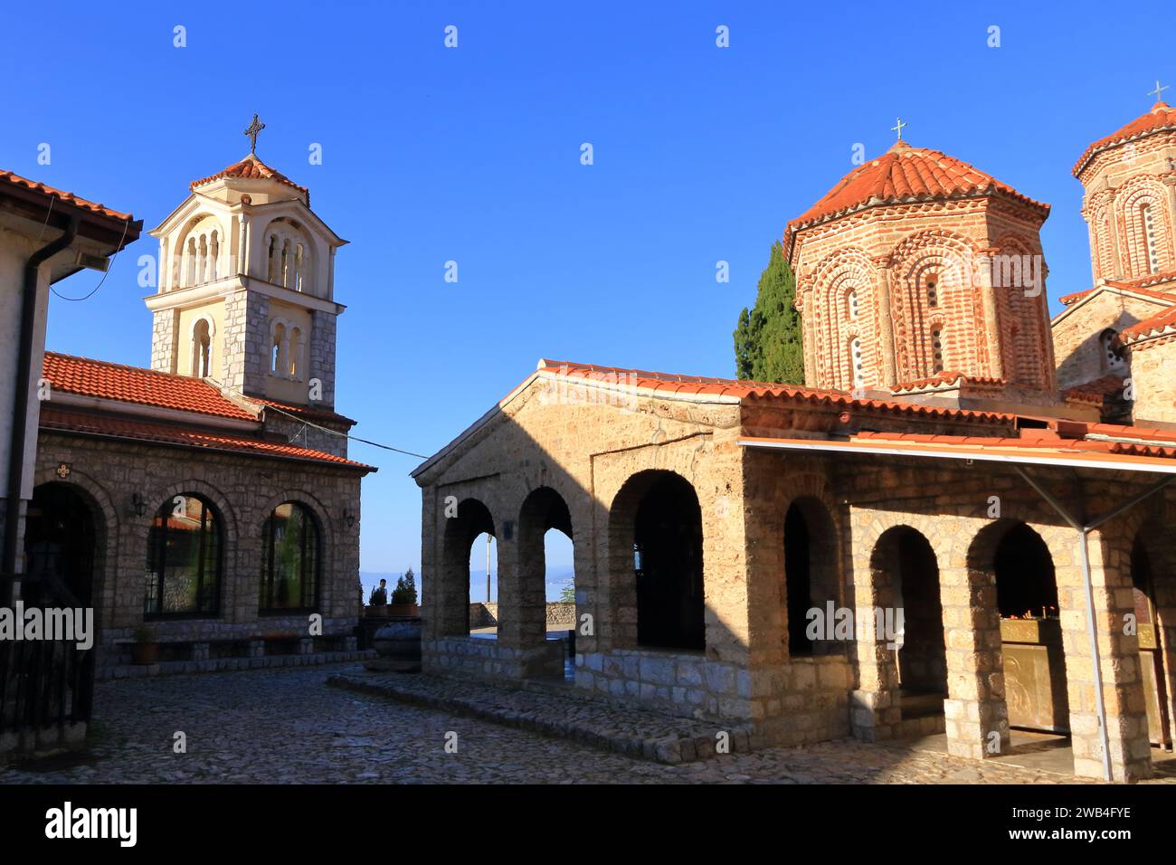 the Holy historic church Sveti Naum Saint Naum on the coast of lake ...