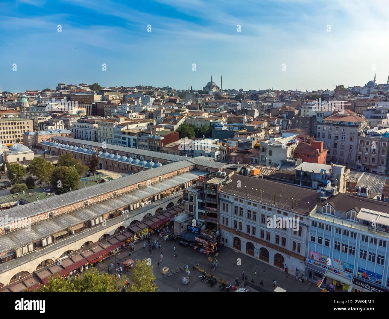Istanbul, Turkey - September 1 2023: Drone view of urban life in the ...