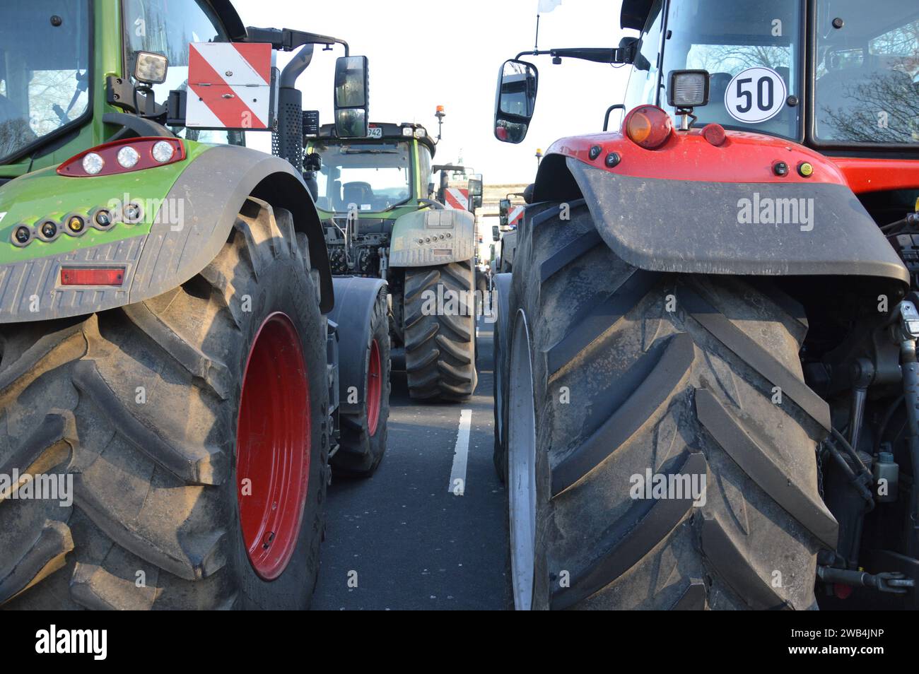 Berlin, Germany - January 8, 2024 - German farmers protest with ...