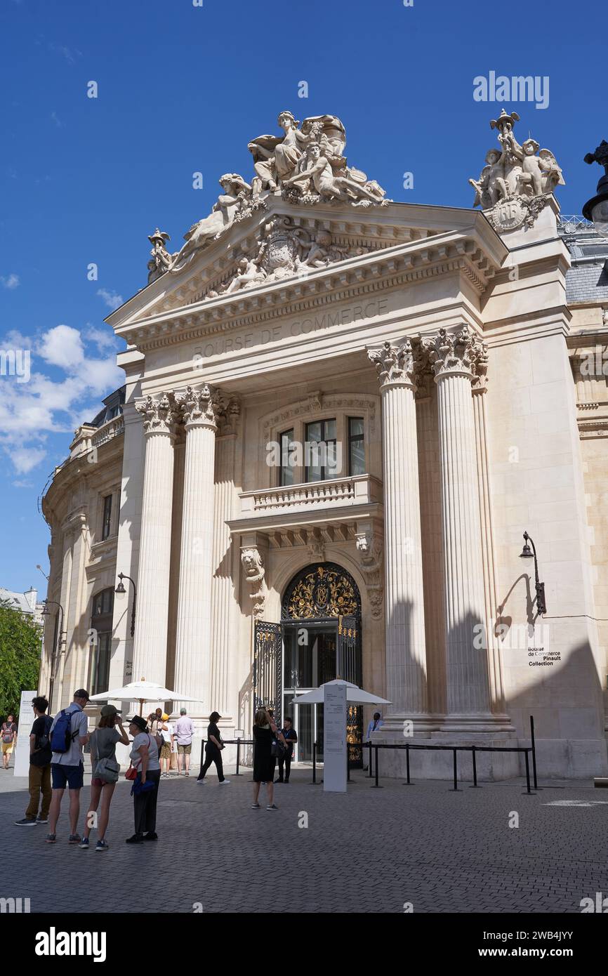 Paris, France - July 14, 2023 - The Front facade of Bourse de Commerce ...