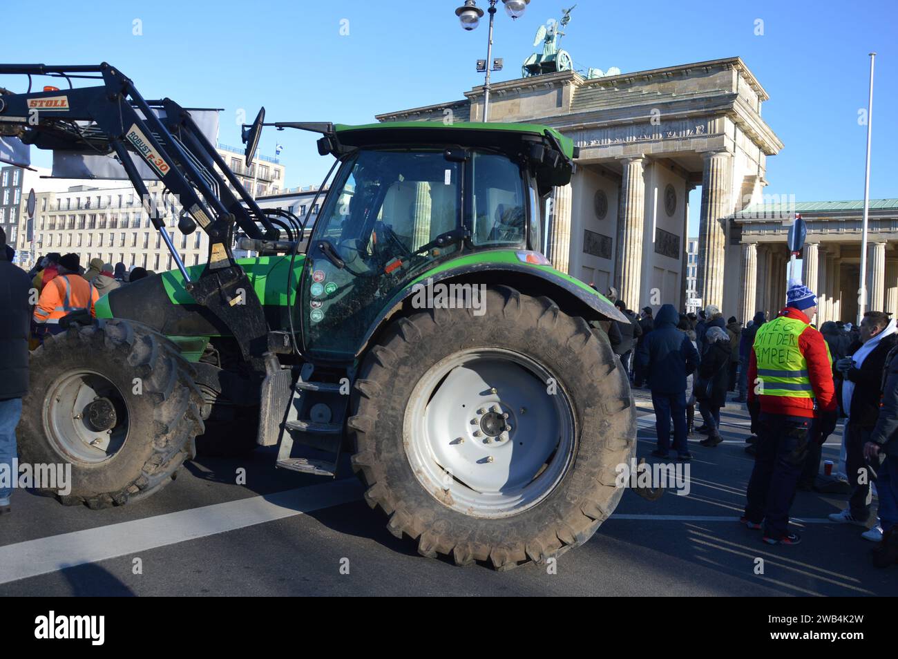 Berlin, Germany - January 8, 2024 - German farmers protest with ...