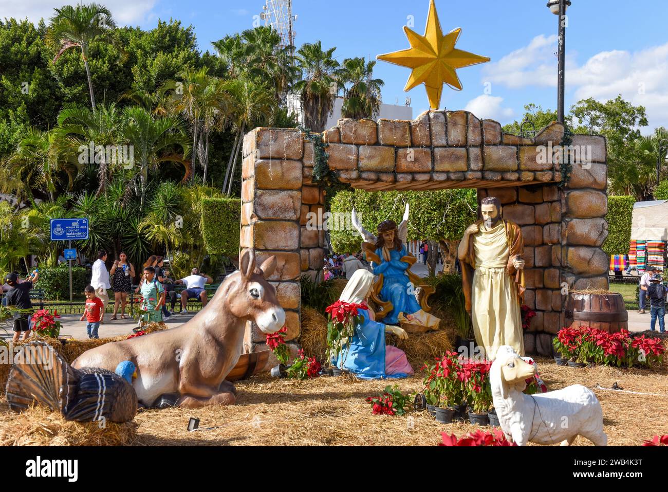 Nativity Scene, Plaza Grande, Historic centre, Merida Mexico Stock ...