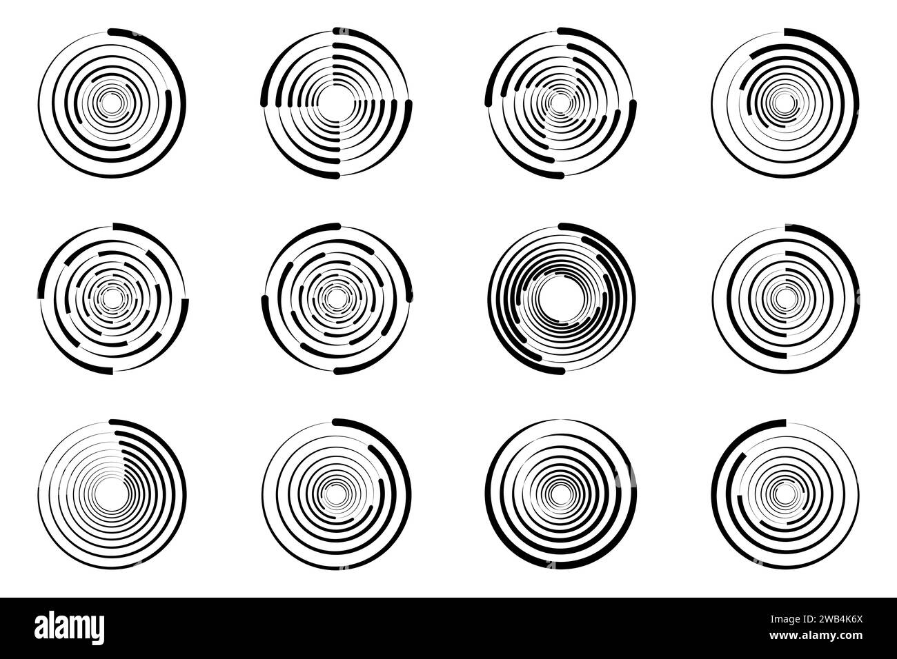 Set black thick halftone dashed speed lines. Design element for frame ...